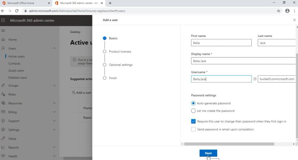 How to create New User in MS Office 365 - TechsBucket