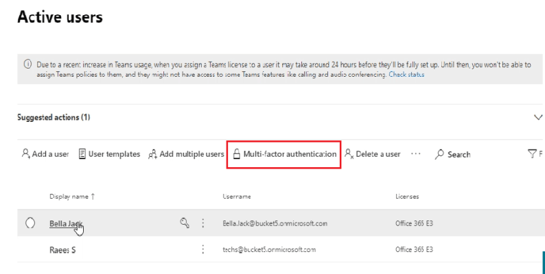 How to enable Multi Factor Authentication on MS O365 - TechsBucket