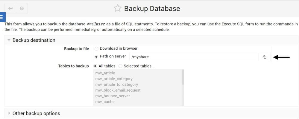 How To Backup MySQL Database Using Webmin TechsBucket