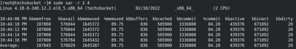 How to install and use SAR in RedHat 8 / CentOS 8 - TechsBucket