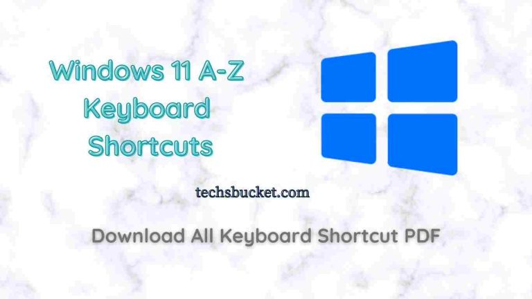 TechsBucket - windows11 keyboard shortcuts